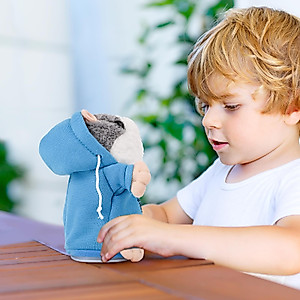 Qrooper Talking Hamster Repeats What You Say, Toys for 3+ Year Old Girl & Boy for Kids, Toddler Toys Autism Sensory Toys for Kids Gifts, Plush Stuffed Animals Toys for Girls(Blue)