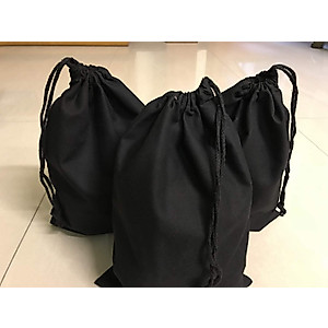 Reusable Produce Eco friendly Cotton Single Drawstring Muslin Bags premium quality BLACK COLOR- 100 count pack (8 x 10)