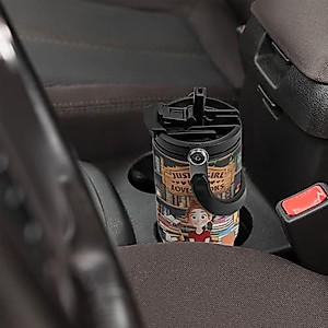 Cipustar Just A Girl Who Loves Books Personalized 30oz Tumbler With Handle, Daughter Gift For Birthday, Book Lover Gifts