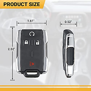 Keyless Entry Remote Control Car Key Fob Compatible with Chevy Silverado/Colorado/GMC Sierra 1500 2500 HD 3500 HD 2014 2015 2016 2017 2018 2019 2020/Canyon 4 Buttons Car Key Replacement M3N32337100