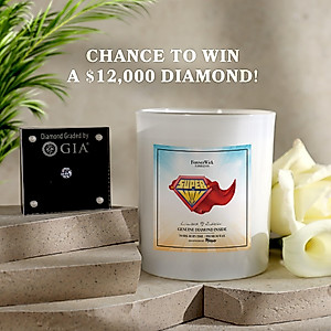 Super MOM Surprise Candle with Diamond Inside | Foreverwick Candles | Scented Soy Candles Gifts for Women Anniversary Candle Wax | Mom Candles All-Natural Organic Soy Candle 14oz | 70h