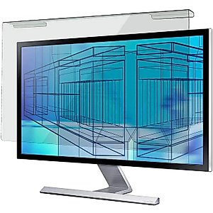 NUSIGN 24 inch Easy Hang Blue Light Blocking Screen Protector Panel For 23, 23.6, 23.8, 24 inch Diagonal Desktop Computer LED PC Monitor- Anti-UV Eye Protection - Widescreen Monitor Frame Hanging Type (W 21.26" X H 13.4")
