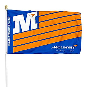 Bayyon Checked Flag MCLAREN Formula 1 Flag 3x5Feet for Car Fans with Brass Grommets