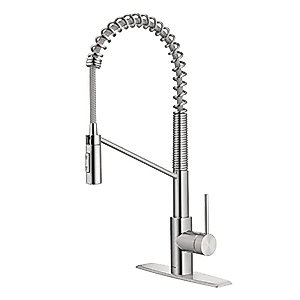 Kraus KPF-2631SFS Oletto Single Handle Commercial Kitchen Faucet, 21.85 inch, Pull Down Stainless Steel