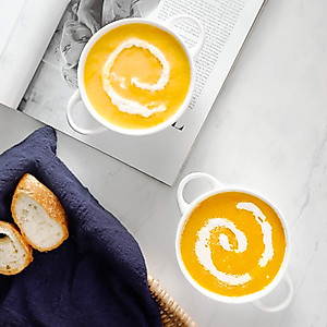 Sweese 108.000 Porcelain Bowl with Handles - 20 Ounce for Soup, Cereal, Stew, Chill, Set of 1, White