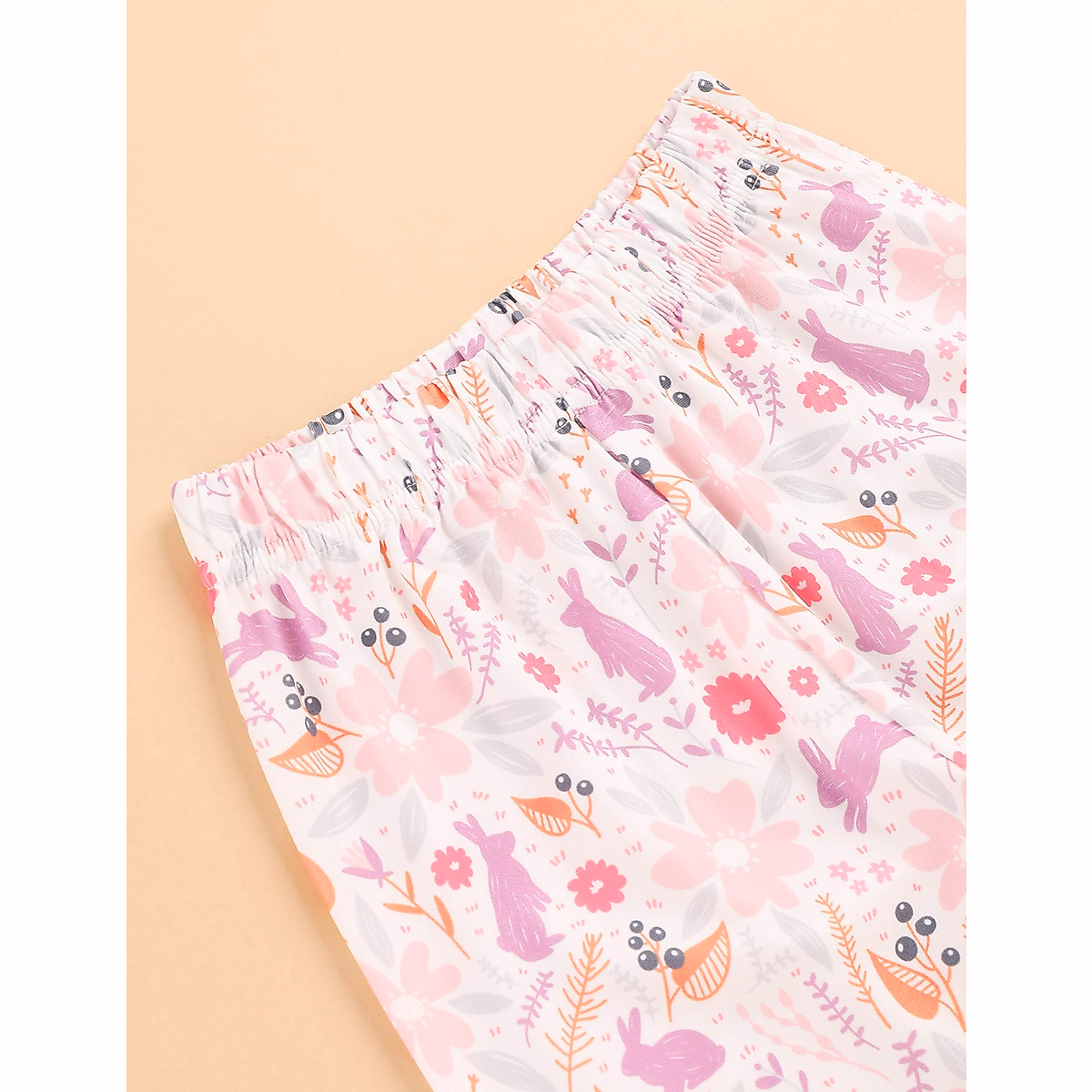 bilison Toddler Baby Girl Easter Outfit Sets Cute Long Sleeve Dress Top Bunny Floral Pants Girl Easter Clothes Sets