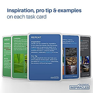 Photography Inspiration Cards, Camera Accessories - XL Card Deck, Photographer Gifts, DSLR Accessory, Photography Accessories, with Camera Cheat Sheet for All Cameras for Photography