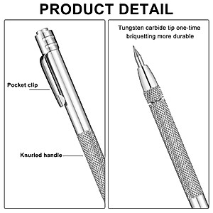 Zonon Tungsten Carbide Scriber with Magnet Aluminium Etching Engraving Pen with Clip for Metal Sheet Ceramics Glass Marble Jade Hardened Steel (10 Pieces)