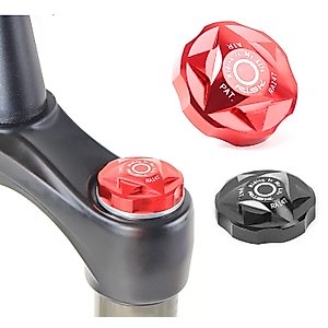 COONIUM Bike Air Valve Top Cap Cover for Suspension Fork, 2 Anodized Color Options (Black)