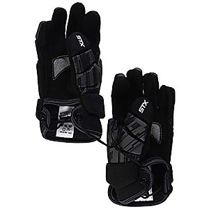 STX Lacrosse Stallion 75 Gloves, Black, Medium, Pair