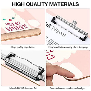 Fashion Clipboard, Wooden Print Designfull Color Printing Clipboard for Nurses, Lawyers and Students Use, A4 Standard Size 8.5" x 12.5" Paperboard Clipboard Low Profile Clip (Alpaca)