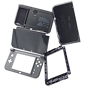 Deal4GO Full Housing Shell Case kit Top & Bottom Cover Plates Middle LCD Frame Replacement for Nintendo New 3DS XL / 3DS LL 2015 (Grey/Black)