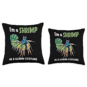 Peacock Mantis Shrimp Wildlife cute Shrimps ByHibl Animal Protectionc Cute Peacock Mantis Shrimp Throw Pillow, 16x16, Multicolor