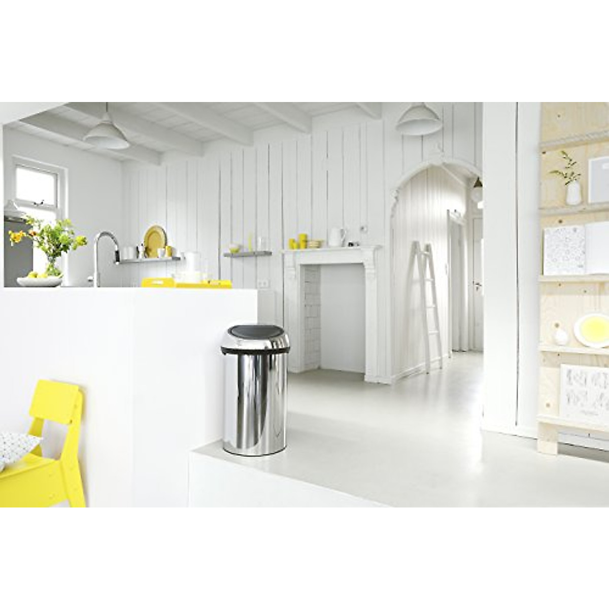 Brabantia 402609 Touch Trash Can, 16 gallon/60 L, Brilliant Steel