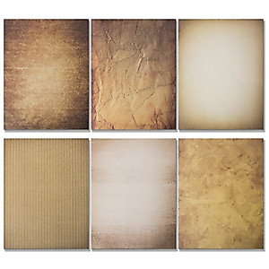 60 Vintage Paper and 60 Envelopes - 60 Sheets of Antique Looking Papers & 60 Antique Style Envelopes - Six Classic Aged Paper Designs - Vintage Printing paper, Vintage Writing Paper, 8.5 x 11 inch
