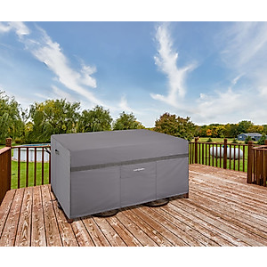 Patio Table Covers Waterproof Rectangular, Hickory Patio Furniture Covers Gray 109''L x 84''W x 32''H Rectangle Outdoor Lawn Table and 7-9 Chairs Covers All Weather Proof