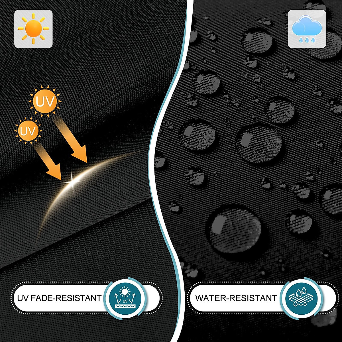 Basic Beyond Outdoor Chair Cushions for Patio Furniture, Waterproof Outdoor Cushions, Square Corner Patio Chair Cushions Set of 4 with Ties, 18.5"x16"x3", Black