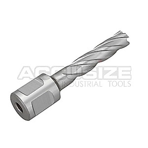 Accusize Industrial Tools 7/16'' Cutting Dia, 3/4'' Weldon Shank, 2'' Cutting Depth H.S.S. Annular Cutters, 2081-2012