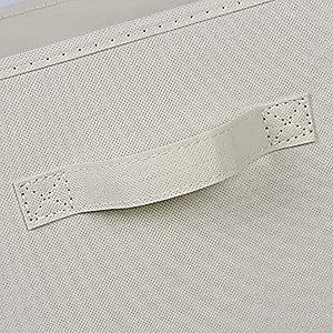 KEEGH Fabric Storage Cubes 13 x 13 Foldable Cube Storage Bins for Shelves Collapsible Cubby Storage Boxes with Labels, Set of 6（Beige）