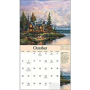Thomas Kinkade Special Collector's Edition 2024 Deluxe Wall Calendar with Print: Lakeside Splendor
