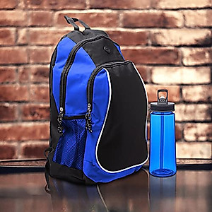 DISCOUNT PROMOS Large Sports Backpack with Mesh Pockets Set of 10, Bulk Pack - Perfect for School, Office, Outdoor Sports - Blue