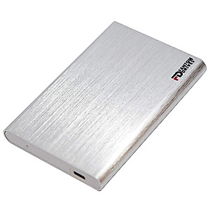 Fantom Drives FD 2TB Portable Hard Drive - USB 3.2 Gen 2 Type-C - 10Gbps - Aluminum - Silver - Compatible with Mac/PC/PS4/Xbox (GF3SMC2000U)
