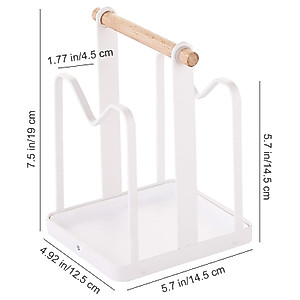 VANRA Cutting Board Organizer Metal Steel Pot Lid Holder Stand Kitchen Countertop Pot Pan Lid Rack, 2 Slots (White)