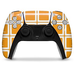 WraptorSkinz Skin Wrap compatible with Sony PS5 DualSense Controller Squared Orange (CONTROLLER NOT INCLUDED)