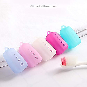 Toothbrush Protective Cap, Silicone Toothbrush Protective Case, Toothbrush Head Cover, Durable Portable for Home Travel Camping Protecting(Transparent white)