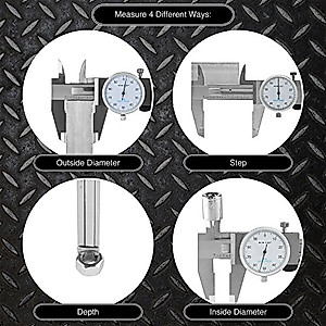Dial Caliper- Stainless Steel and Shock Proof Tool With Plastic Carry Case, 0- 6 Inch Measuring Range For Accurate Measurements by Stalwart