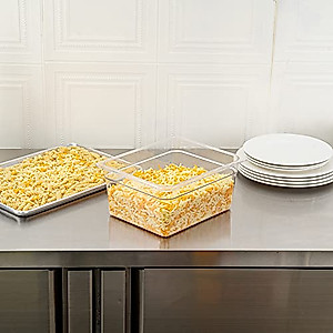 Restaurantware Met Lux 1/2 Size Food Storage Container 1 6 Inch Deep Proofing Box - Rectangle Graduated Measurements Clear Plastic Food Grade Storage Container Dishwashable Lids Sold Separately