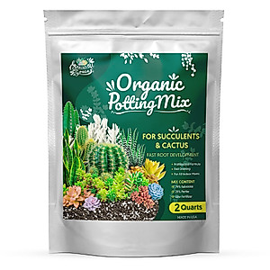 Sprout N Green Organic Potting Mix for Succulents Cactus, 2 Quarts Indoor Plants Soil, for Bonsai, Flowers, Vegetables, Herbs, Orchid, Premixed House Garden Grow Soil Blend Special Formulated