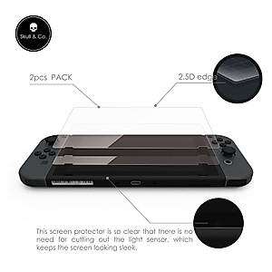Skull & Co. Tempered Glass Screen Protector for Nintendo Switch (2-PACK)