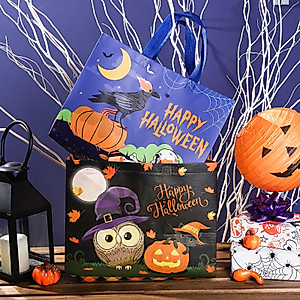 Loveinside Halloween Medium Recycled Gifts Bags with Handles, Reusable Halloween Party Gift Bag, Shopping Bag - 13" x 5" x 10", 12 Pcs
