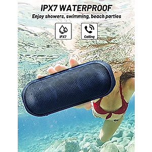 NOTABRICK Bluetooth Speakers, Portable Speakers Bluetooth Wireless(100FT Range) with 30W Loud Stereo Sound, IPX7 Waterproof Shower Speakers, RGB Multi-Colors Rhythm Lights, 1000mins Playtime