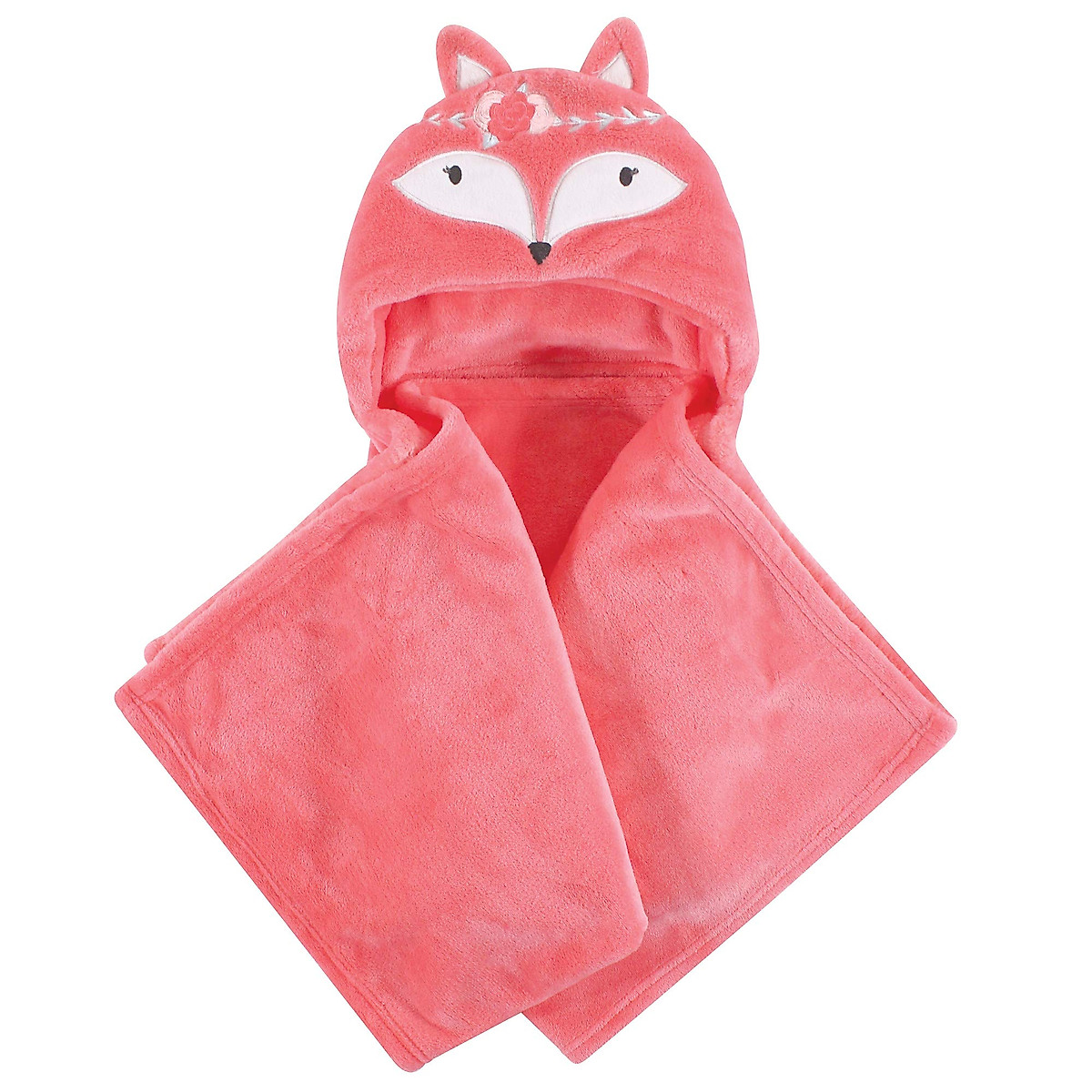 Hudson Baby Unisex Baby Plush Animal Face Bathrobe, Boho Fox, 0-9 Months