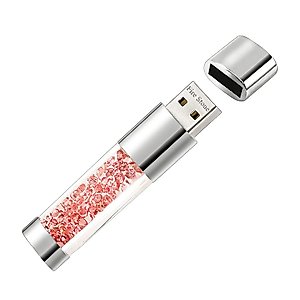 Lovely Diamond USB 2.0 Flash Drive Data Storage Memory Stick USB Stick Pendrive Gift (32GB, Pink)