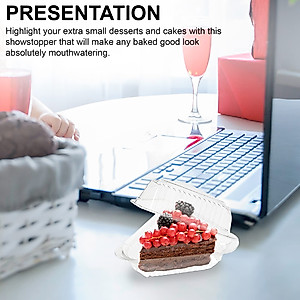 MT Products Cake Slice Container - Clear Hinged Medium Deep Cheesecake Pie Slice Containers (Pack of 20) - Made in the USA