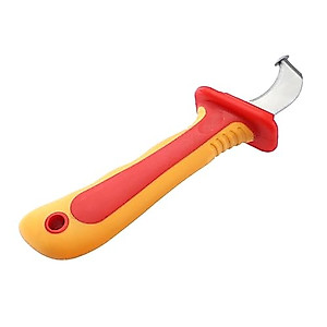 Insulated Dismantling Knife, 1000V Electricians Cable Stripping Knife, Anti Magnetic with comfortable handle, push or pull to remove sheath from cable, compact size, convenient