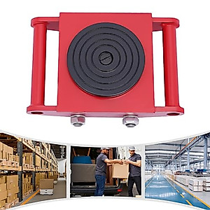 Namiose 6T Industrial Machinery Mover 13200LBS Machinery Moving Machine Dolly Skate Roller Heavy Duty w/ 360° Rotation Cap and 4 Rollers & PU Wheels for Moving Equipment (Red)