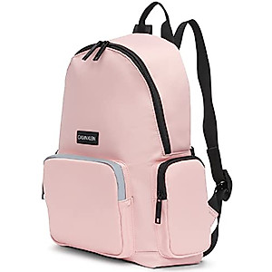 Calvin Klein Women's Basic Side Front Zipper Pocket Backpack, Mellow Rose, One Size