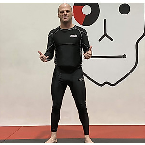 Hawk Sports Mens Compression Pants Base Layer Running Workout Muay Thai Jiu Jitsu MMA BJJ Spats Leggings Tights for Men (Black, 32'' Waist)