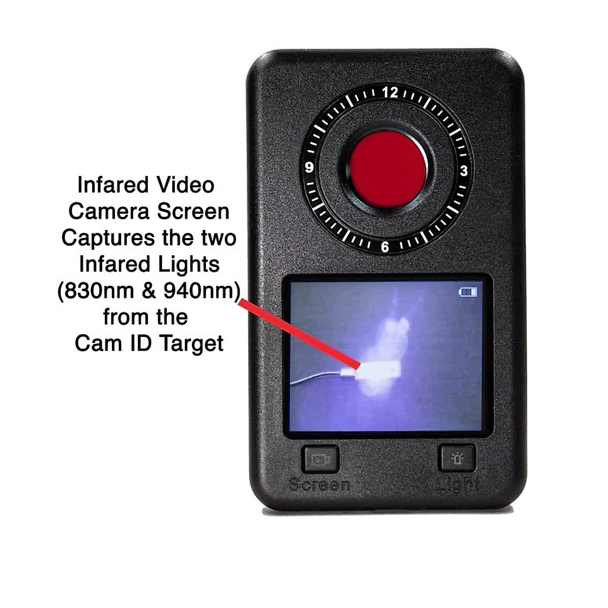 Mic-Lock Camera Finder Pro Black - Anti-Spy Hidden Camera Detector with Light Mode, Night Vision Mode, & Camera Finder Trainer