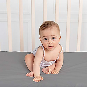 Nicesure Microfiber Fitted Crib Sheet - Soft and Breathable Toddler Sheets for 28 x 52in Fits Standard Crib and Toddler Mattress,2 Pack Set (Gray)