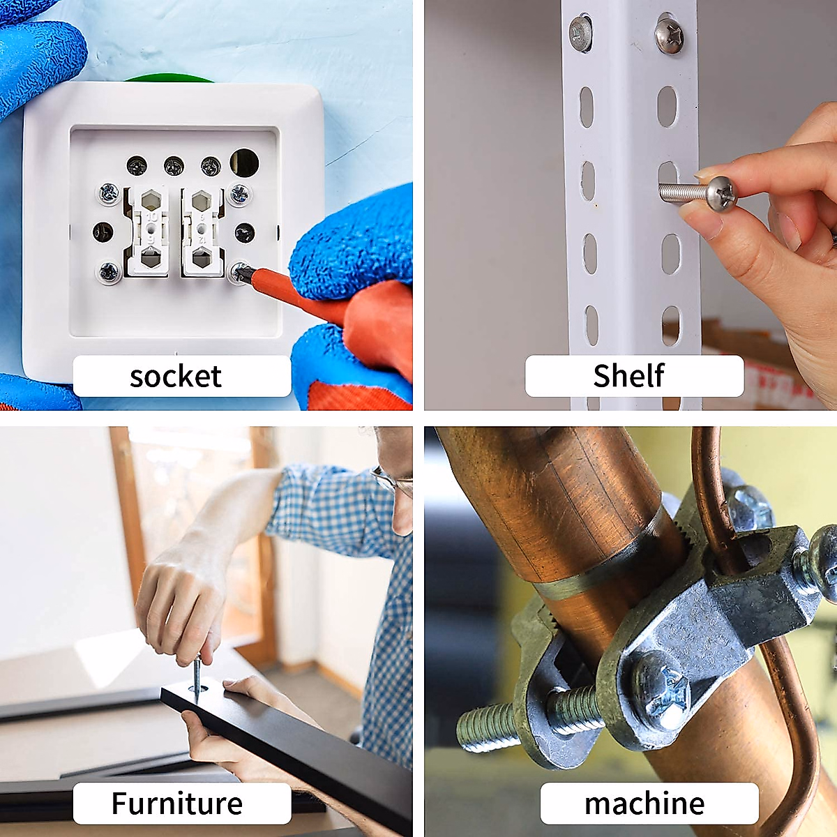 Yinpecly 25Pcs M5 x 60mm Machine Screws Pan Phillips Cross Head Screw 304 Stainless Steel Fasteners Bolts Silver Gray