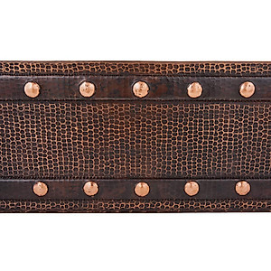 Premier Copper Products KASDB33229BS 33-Inch Hammered Copper Kitchen Apron Single Basin Sink with Barrel Strap Design, Oil Rubbed Bronze