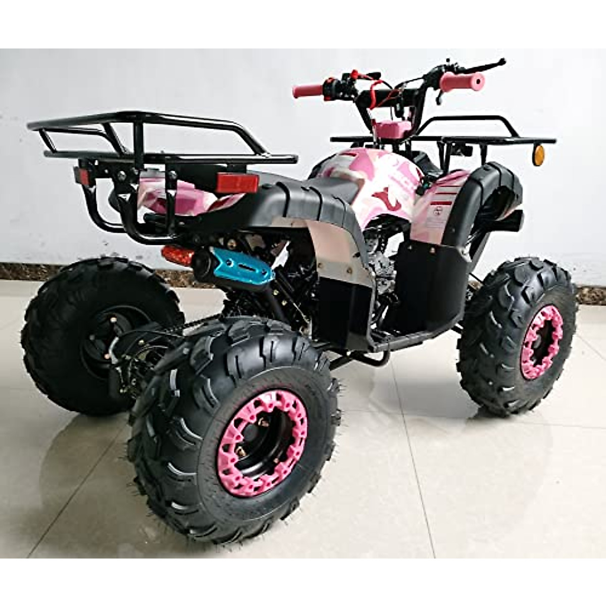 HHH 125cc Utility ATV w/Reverse Youth Adults Quad Big Tires-Pink Camo Extra Large