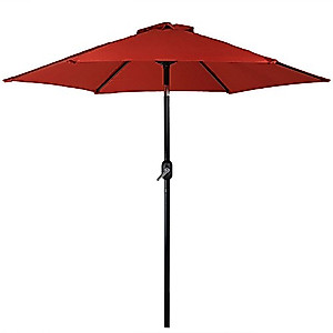 Sunnydaze 7.5 Foot Outdoor Patio Umbrella with Tilt & Crank, Aluminum, Burnt Orange