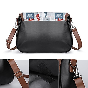 FunnyStar Theme of Uk And London British Flag Women's PU Leather Purses Soft Crossbody Bag Shoulder Handbags