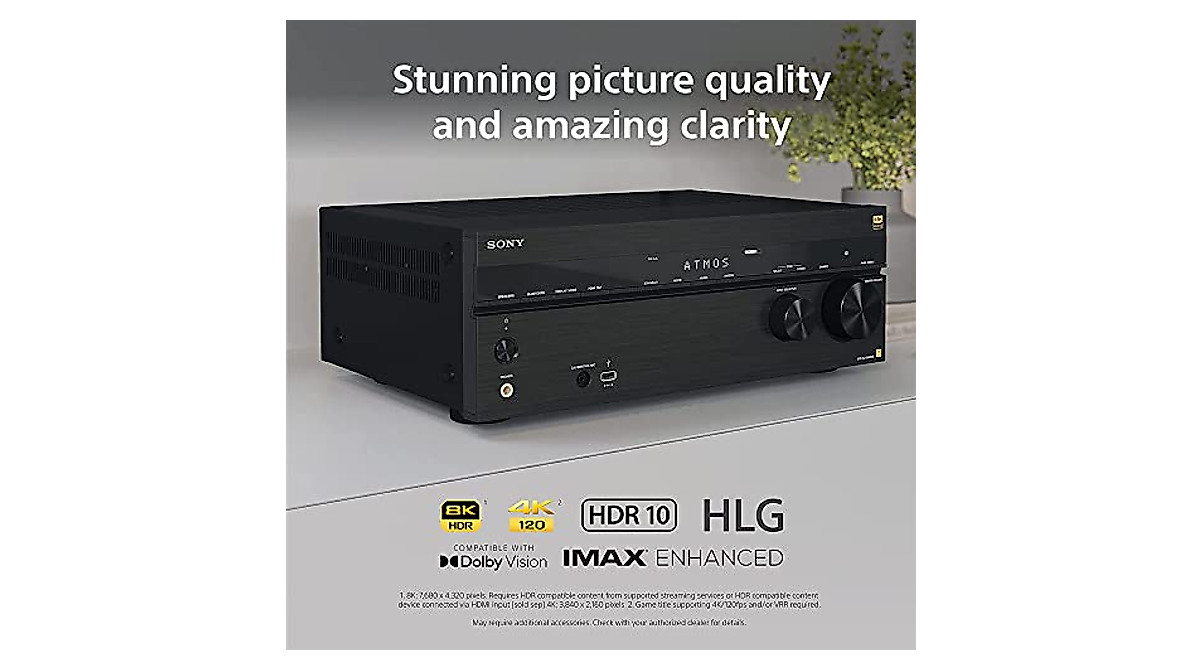 Sony STR-AN1000 7.2 Channel Home Theater 8K A/V Receiver Bundle with ...